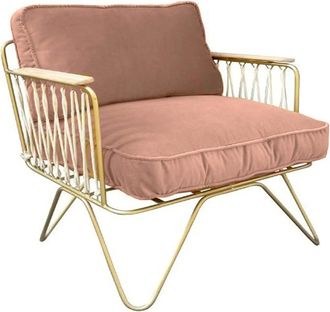 Honor&eacute; Fauteuil Croisette dor&eacute; mat epoxy, velours Honor&eacute;