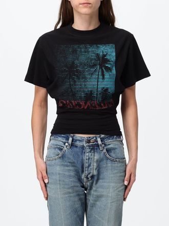 Balenciaga Slim-Fit-Top aus Baumwolle mit Graffiti-Logo-Print und &uuml;berschnittenen Schultern von