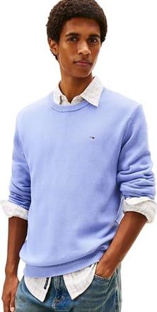 Tommy Jeans TJM Slim Ess Sweater Ext Dm0Dm21787 Pull-Over, Blue (Nordic Iris), L Homme