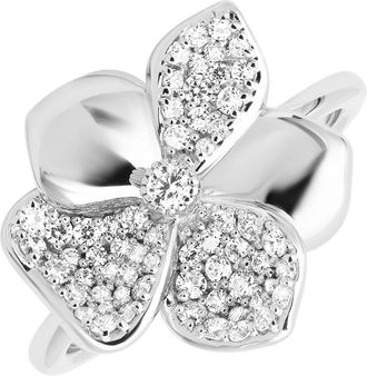 Edenly Cattleya Ring - 18-karätiges Weißgold und synthetische Diamanten