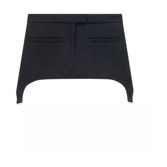 Courr&egrave;ges Femme, Jupes, Noir, Taille: 38 FR Mini Jupe Noire avec D&eacute;coupes