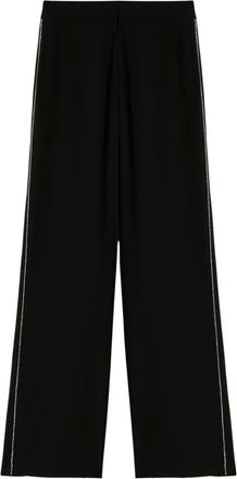 Motivi Femme, Pantalons, Noir, Taille: 44 FR Pantalon Palazzo avec Passementerie Bijou