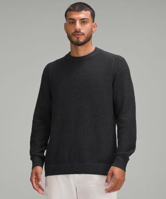 lululemon Textured Knit Classic-Fit Crewneck Sweater pour Hommes - Noir - Taille 2XL