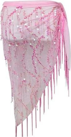 Generic Ceinture Femme - Ceinture de Danse Orientale &Eacute;charpe de Hanche pour Femmes V&ecirc;tements dEntra&icirc;nement Accessoire D&eacute;butant avec Pompons