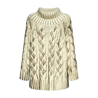 John Richmond Pull Col Roul&eacute; en Tricot Torsad&eacute; - Femme - Pulls - Blanc - Taille: 36 FR