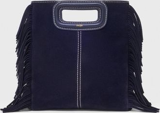 Maje Sac M En Su&egrave;de Surpiqu&eacute;e - Bleu Marine - Maje