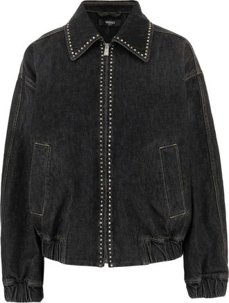 Versace Femme, Vestes, Noir, Taille: 38 FR Blouson Denim