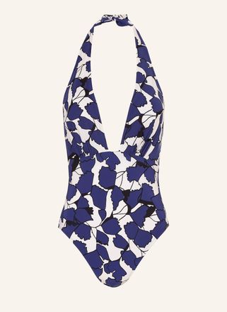 Maryan Mehlhorn Maryan Mehlhorn Neckholder-Badeanzug Blue Leaves blau