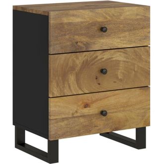 vidaXL Nachttisch 50x33x62 cm Massivholz Mango & Holzwerkstoff Vidaxl