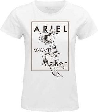 Cotton Division Disney &laquo; Little Mermaid - Ariel Wave Maker &raquo; WODLITLTS030 T-Shirt Femme, Blanc, Taille XL