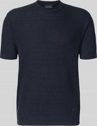 Emporio Armani Slim Fit Strickshirt aus reiner Wolle