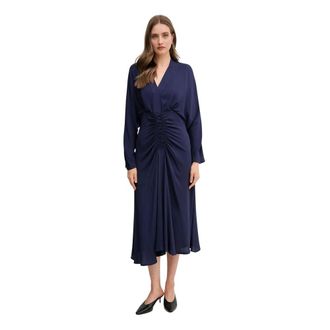 Sandro Ferrone Femme, Robes, Bleu, Taille: 38 FR Robe Longue &Eacute;vas&eacute;e &agrave; Col en V