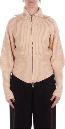 John Richmond Femme, Pulls, Beige, Taille: 42 FR High Neck Zip Sweater