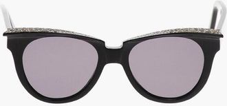 Philipp Plein Solid Color Cat-Eye Sunglasses with Glitter Details Gr&ouml;&szlig;e Unica