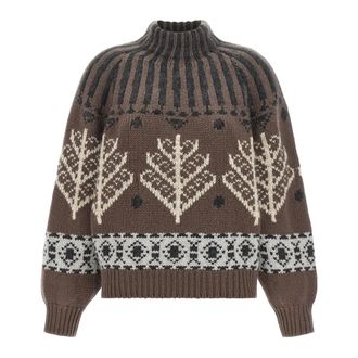 Brunello Cucinelli Nordic Heritage Rollkragenpullover - - Knitwear - Damen - Braun - XS