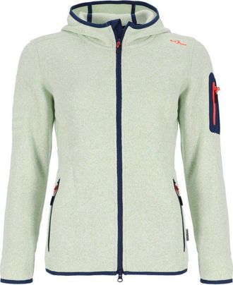 Blue Wave Strickfleecejacke Damen Fleecejacke Lotte mit Kapuze in Strick- und Melange-Optik