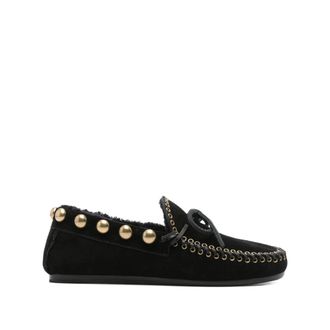 Isabel Marant Schwarze Wildleder Leder Stud Mokassins - - Shoes - Damen - Schwarzk - 37 EU