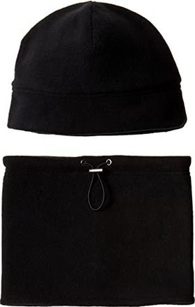 Amazon Essentials Fleece Hat and Gaiter Set Mixte Adulte, Lot de 2, Noir, Taille Unique