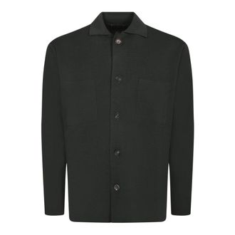 Dell'Oglio Overshirt mit Stehkragen - - Shirts - Herren - Gr&uuml;n - XL