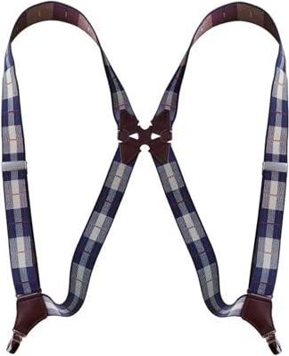 Generic Bretelles pour homme 3,5 cm de large ceinture &eacute;lastique r&eacute;glable bretelles X dos chemise clip porte-jarretelles pantalon bretelles homme bretelles vin