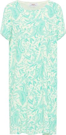 Usha Kurzarmkleid Damen T&uuml;rkis Wollweiss