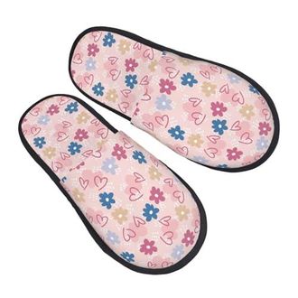 Generic Confortable Pantoufles Femmes Coeurs et Marguerite Chaussures de Maison Antid&eacute;rapant Chaussons Homme pour Femme Homme Ext&eacute;rieur M