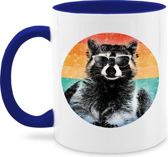 Shirtracer Tasse Tassen 325ml - Statement - Cooler Waschbär Raccoon - 325 ml - Dunkelblau - kaffetassen sprüche statements retro teetasse statement-tasse frohes 