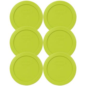 Pyrex 7200-PC 2 Cup Edamame Green Round Plastic Lid (6, Edamame Green)