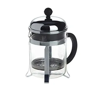 Bodum French Press Chambord - 500ml / 4 Tassen Silber Kaffeebereiter - Hitzebeständiges Glas & Edelstahlfilter - BPA-frei Spülmaschinenfest Cafetière - Made