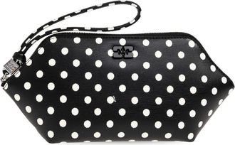 Ganni Femme, Sacs, Noir, Taille: ONE Size Bou Trousse de Maquillage &agrave; Pois