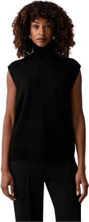 Patrizia Pepe Col roul&eacute; sans manches - Femme - Pulls - Noir - Taille: 38 FR