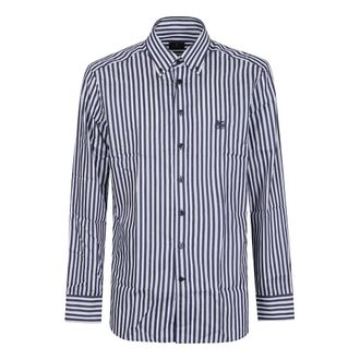 Etro Roma Logo Hemd mit durchgehender Knopfleiste - - Shirts - Herren - Blau - L