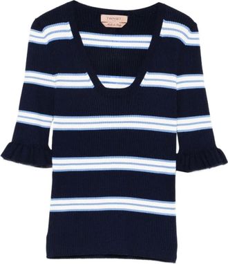 Twinset Femme, Pulls, Bleu, Taille: 40 FR Twin-set Sweaters