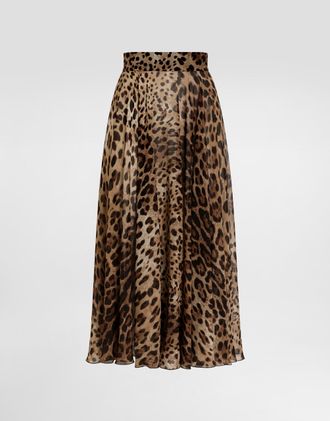 Dolce & Gabbana Leopard-print Chiffon Circle Skirt - Frau R&ouml;cke Animalprint 42