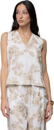 Kaos Kaos, Femme, Tops, Beige, Taille: 34 FR Hauts sans manches