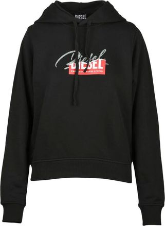 Diesel Femme, Sweatshirts et sweats &agrave; capuche, Noir, Taille: 36 FR Felpa Corta