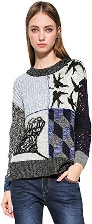 Desigual Jers_Hassan Pull, Bleu (Marino 5001), Medium Femme