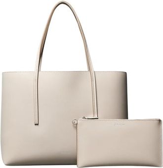 Calvin Klein Cabas Sac Femme Small avec Pochette Amovible, Ivoire (Chateau/Desert Taupe), Taille Unique