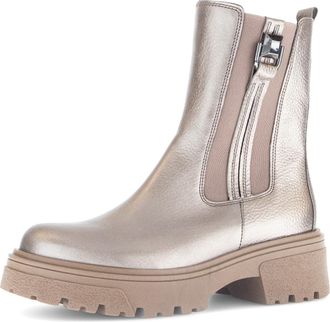 Gabor Damen Chelsea Boots, Frauen Stiefeletten,halbstiefel,Kurzstiefel,uebergangsschuhe,uebergangsstiefel,flach,Taupe (Altsilber),41 EU / 7.5 UK