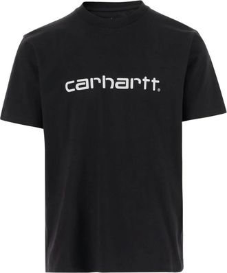 Carhartt Work in Progress Homme, Tops, Noir, Taille: L T-shirt Noir en Soie & Nylon
