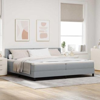 vidaXL Boxspringbett mit Matratze mit Matratze Hellgrau 200 x 200 cm Vidaxl