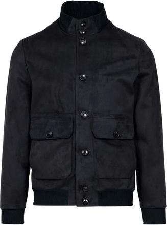 Roberto Ricci Design Rrd, Homme, Vestes, Bleu, Taille: 2XL Manteau en su&eacute;dine &eacute;cologique avec col haut