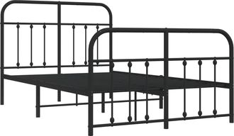 Generic Bettgestell mit Kopfteil aus Metall, Kopfteil f&uuml;r Doppelbett, R&uuml;ckenlehne f&uuml;r Bett, (schwarz, 120 x 190 cm) (120 x 190 cm)
