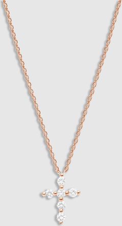 Djula Collier Magic Touch Croix Diamants Or Rose