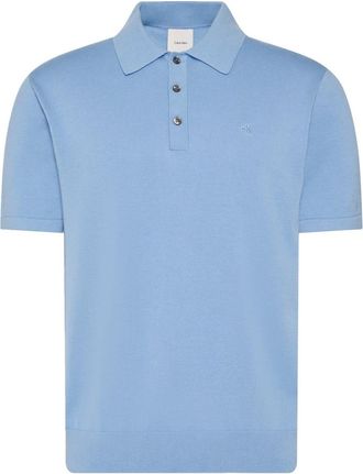 Calvin Klein Strick-Poloshirt aus Baumwolle mit Label-Stickerei, Regular Fit in