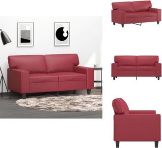 vidaXL 2-Sitzer-Sofa Weinrot 120 cm Kunstleder - 2-Sitzer Sofa - Couch - Wohnzimmersofa - Ledercouch - Samtcouch