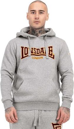 Lonsdale Hooded Classic Ll002 Sweatshirt &agrave; Capuche, Marl Grey, L Homme