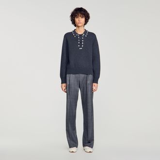 Sandro Pull col polo bijoux