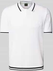 HUGO BOSS Poloshirt mit gerippten Abschl&uuml;ssen