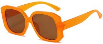 Generic Lunettes de soleil tendance pour femme - Couleur violette - Couleur gelée - UV400, Thé orange, Taille unique